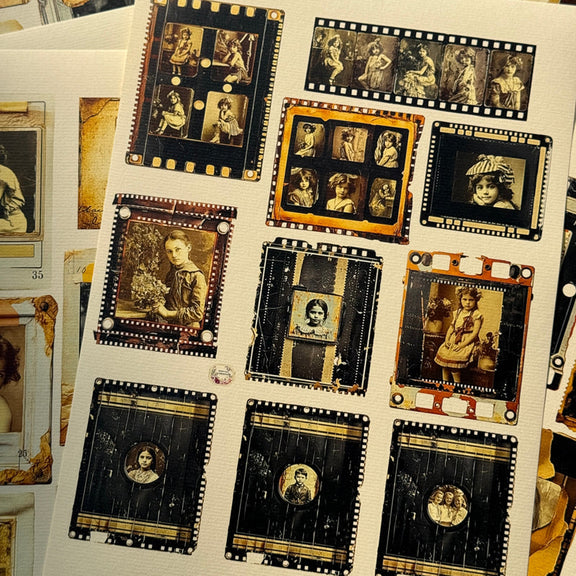 7PCS Old photos of Kodak portraits background paper – Journaldream
