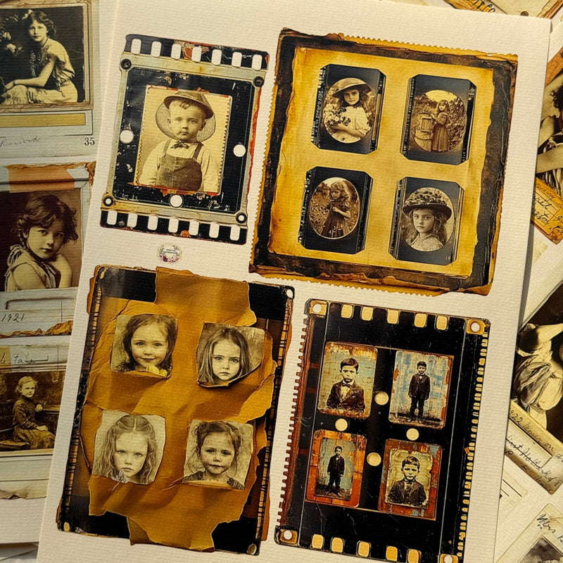 7PCS Old photos of Kodak portraits background paper – Journaldream