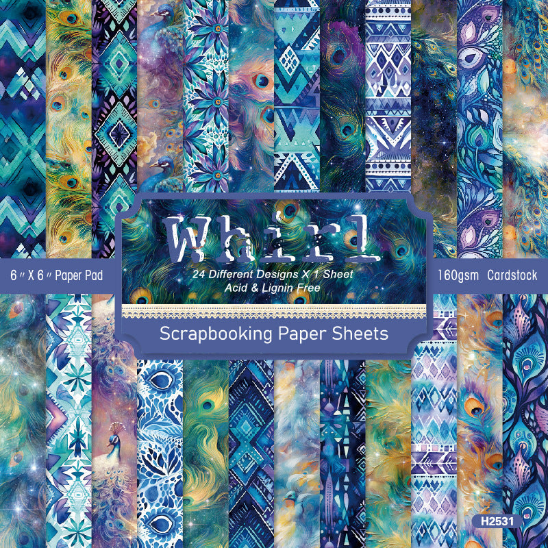24PCS Whirl background paper – Journaldream
