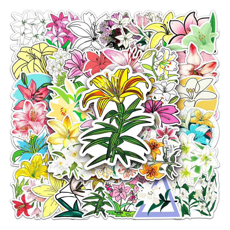 50PCS Lily Flower Sticker – Journaldream