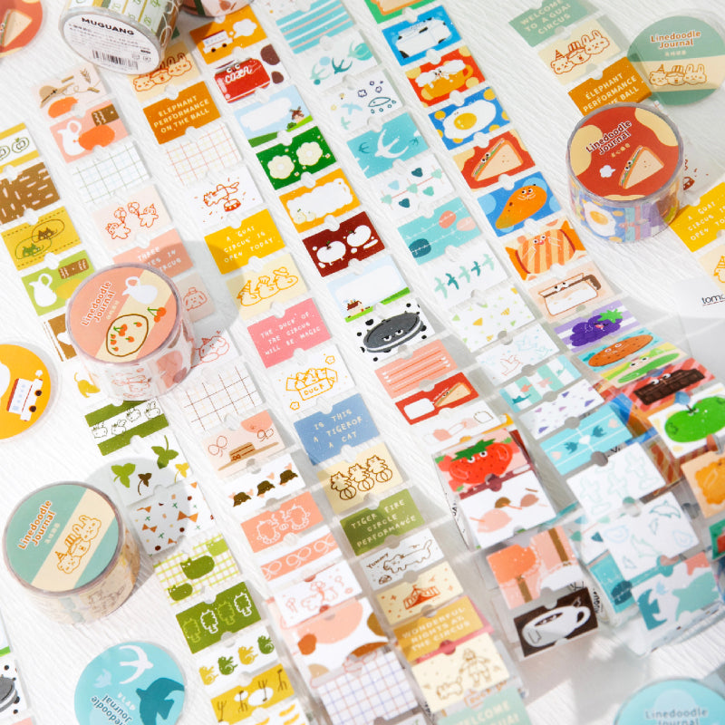 Line Doodle Diary series Die Cutting Flash PET Tape – Journaldream