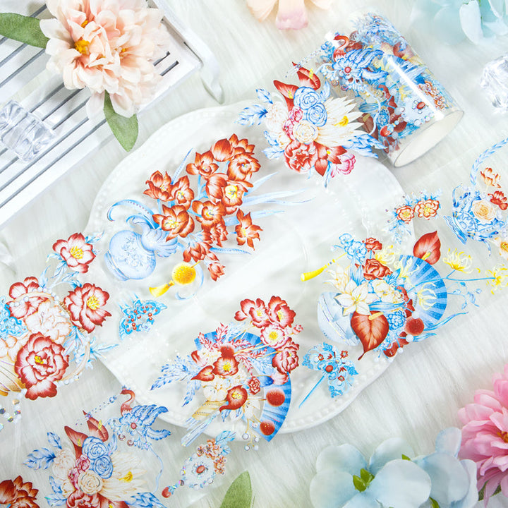 Beautiful flower face Shell Silver PET Tape – Journaldream