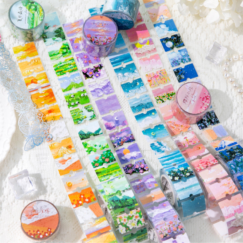 Pen Tip Travelogue Series Die Cutting Flash Self-adhesive Tape ...